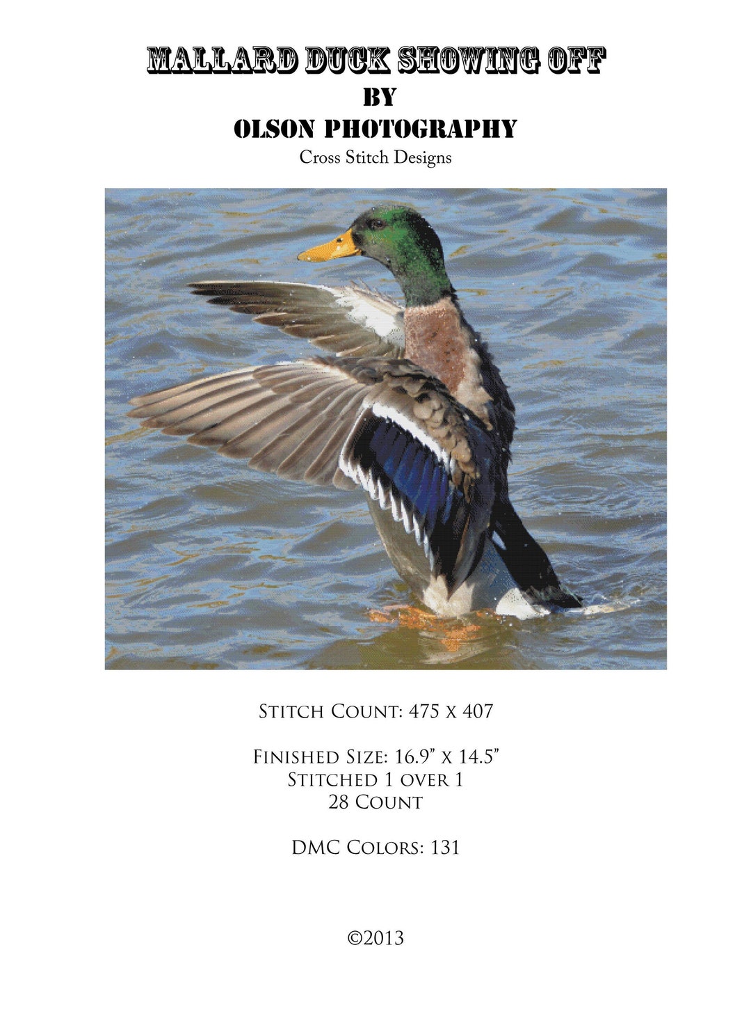 Mallard Duck Showing off olson Photography Cross Stitch - Etsy
