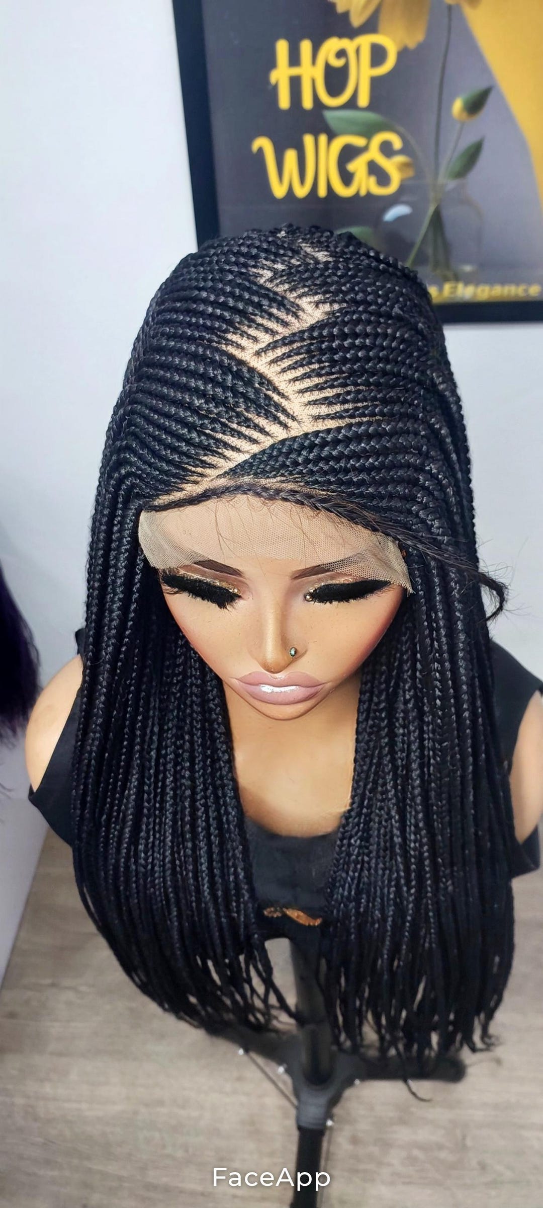 Knotless Box Braids, Free Shipping, Ready to Ship, Corn Row, Wig for ...
