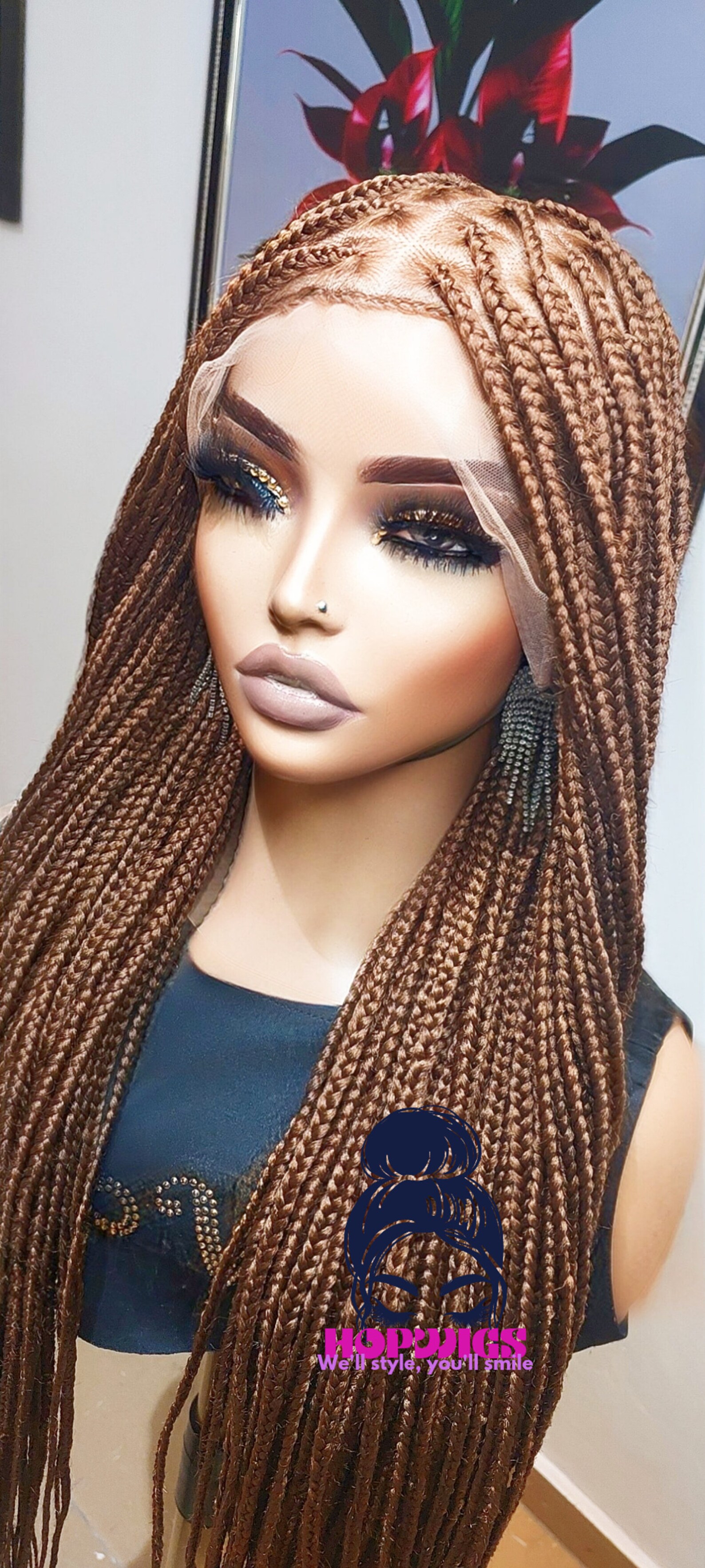 Knotless Box Braids, Free Shipping, Ready to Ship, Corn Row, Wig for ...