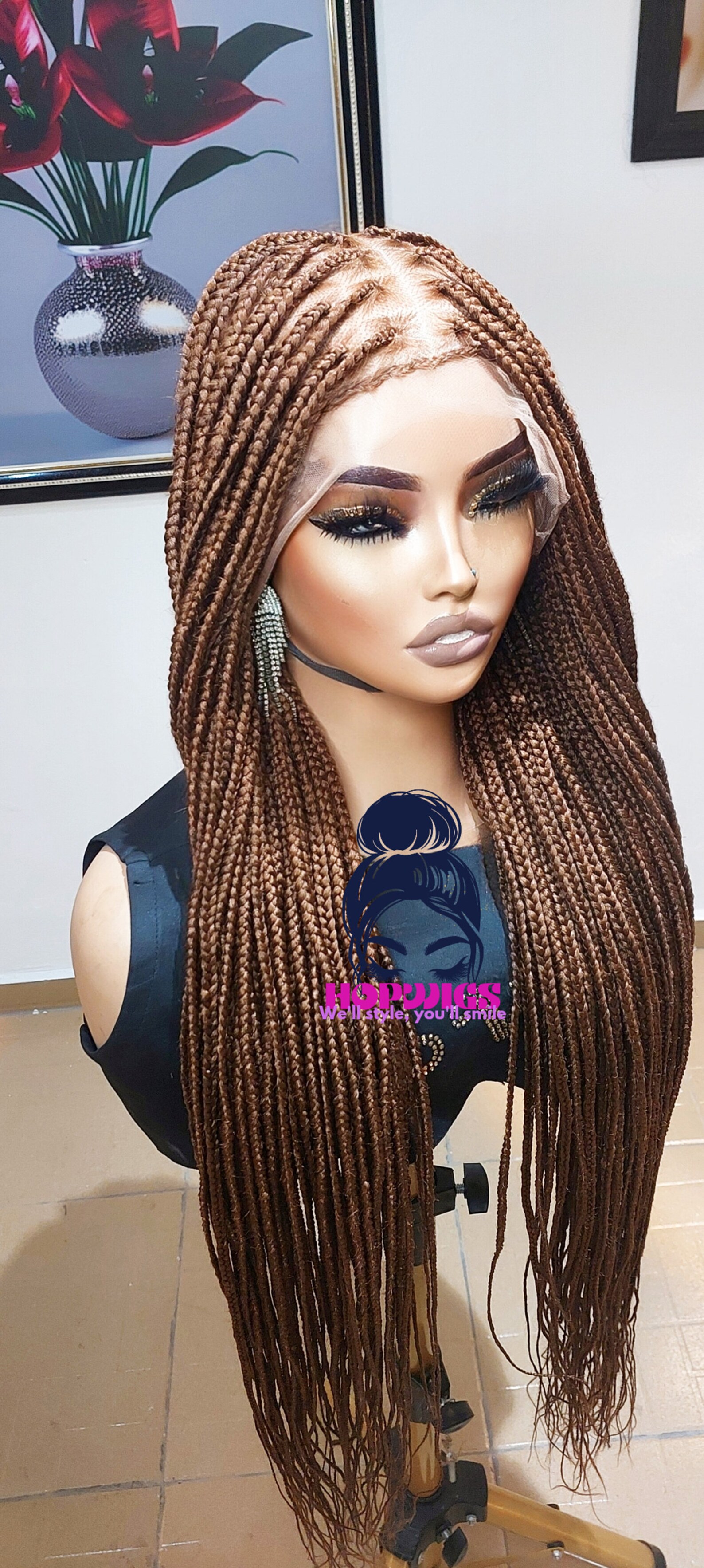 Knotless Box Braids, Free Shipping, Ready to Ship, Corn Row, Wig for ...