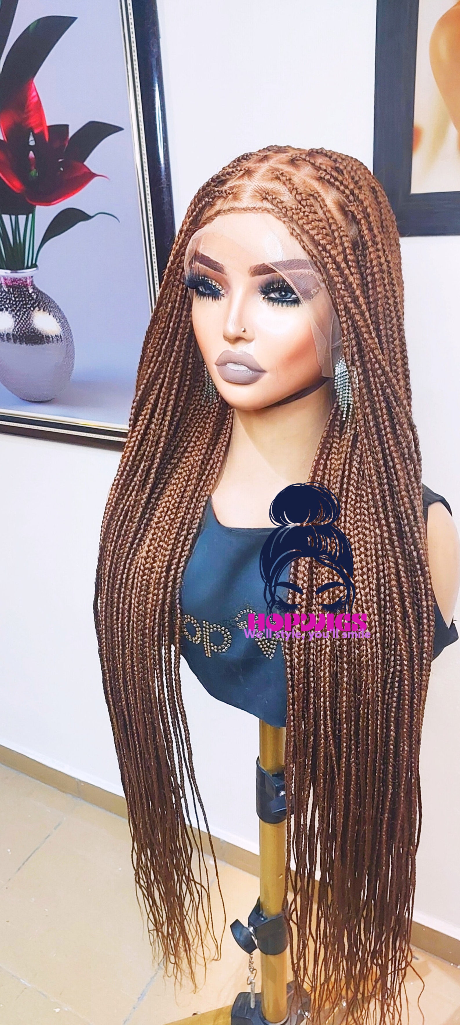 Knotless Box Braids, Free Shipping, Ready to Ship, Corn Row, Wig for ...