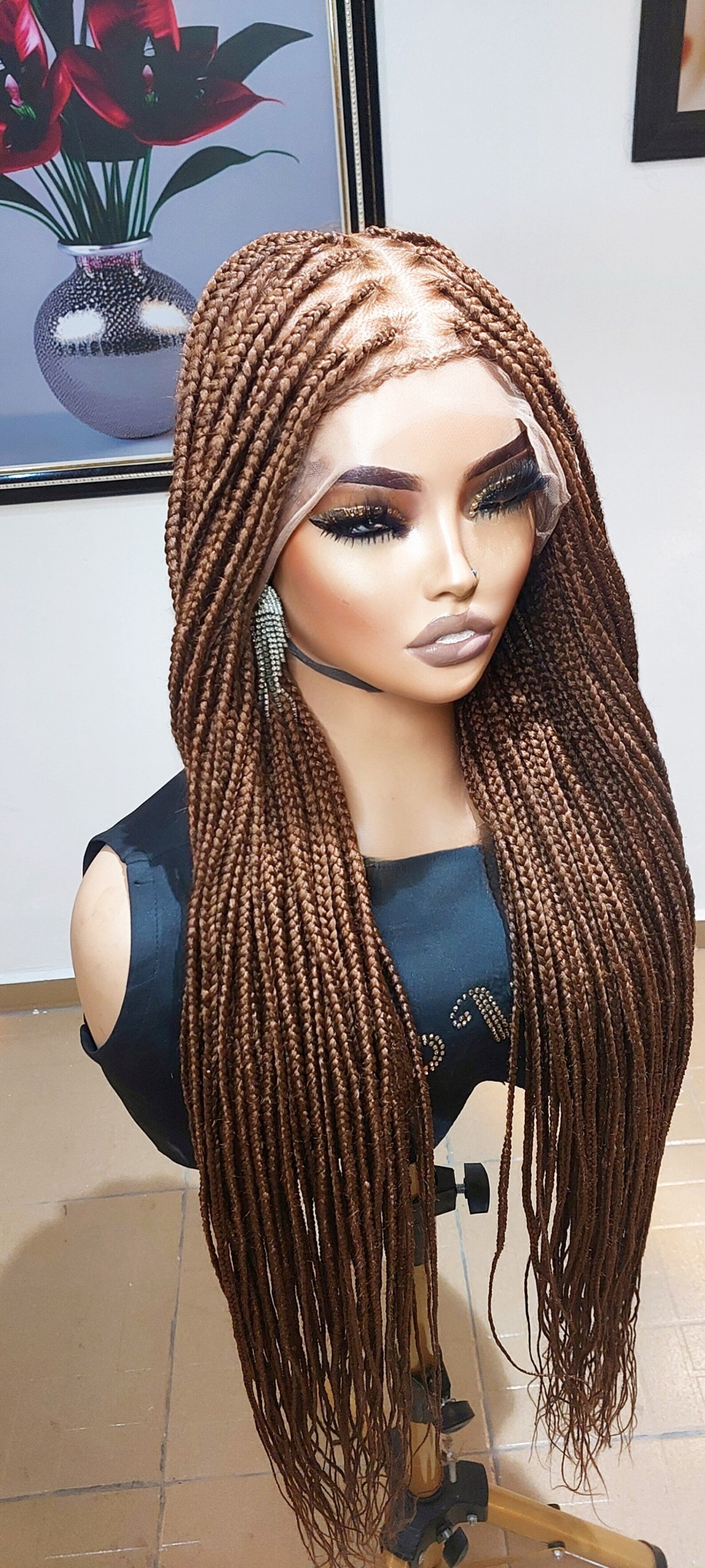 Knotless Box Braids, Free Shipping, Ready to Ship, Corn Row, Wig for ...
