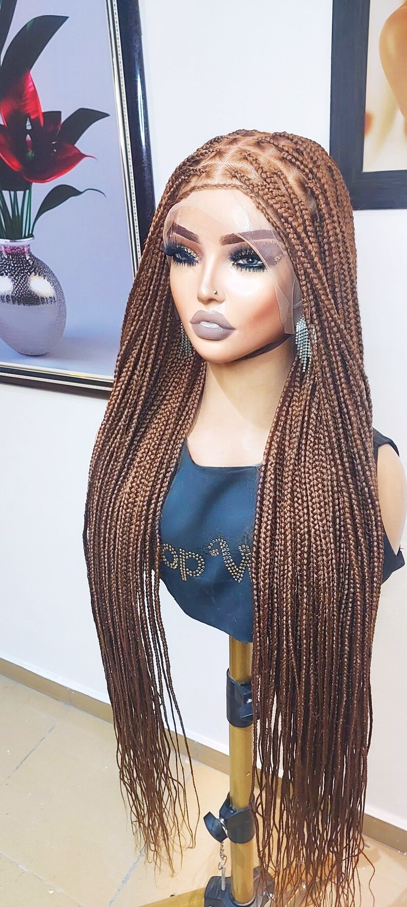 Knotless Box Braids, Free Shipping, Ready to Ship, Corn Row, Wig for ...