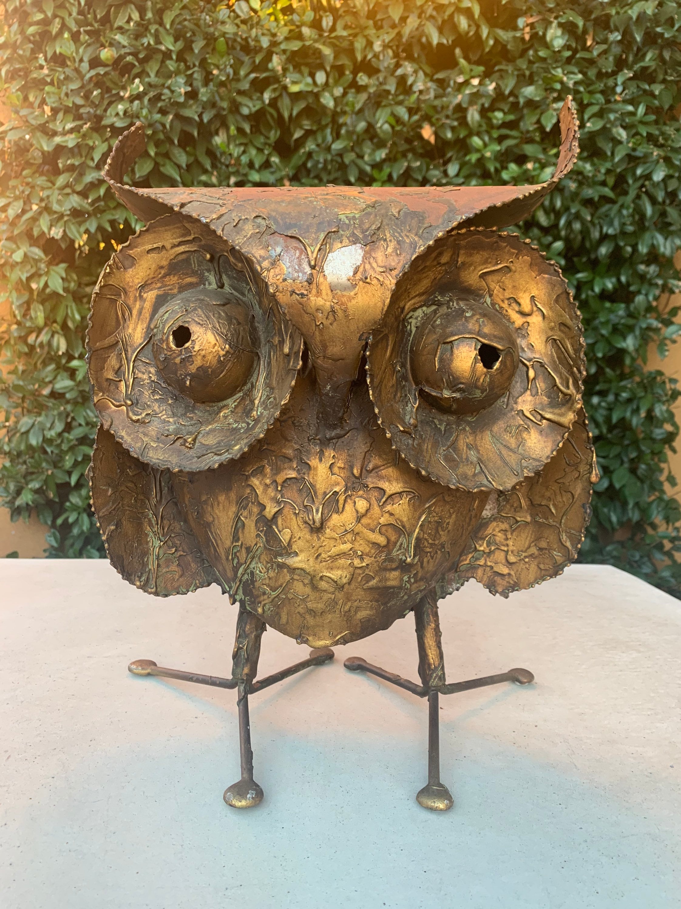 Large Brass Brutalist Metal Owl Sculpture by Curtis Jere - Etsy UK