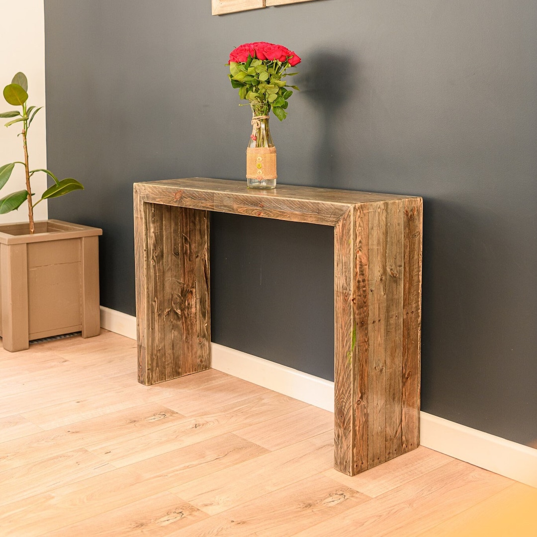 Rustic Console Table | Solid Wood Sofa Table, Custom Hallway Table ...