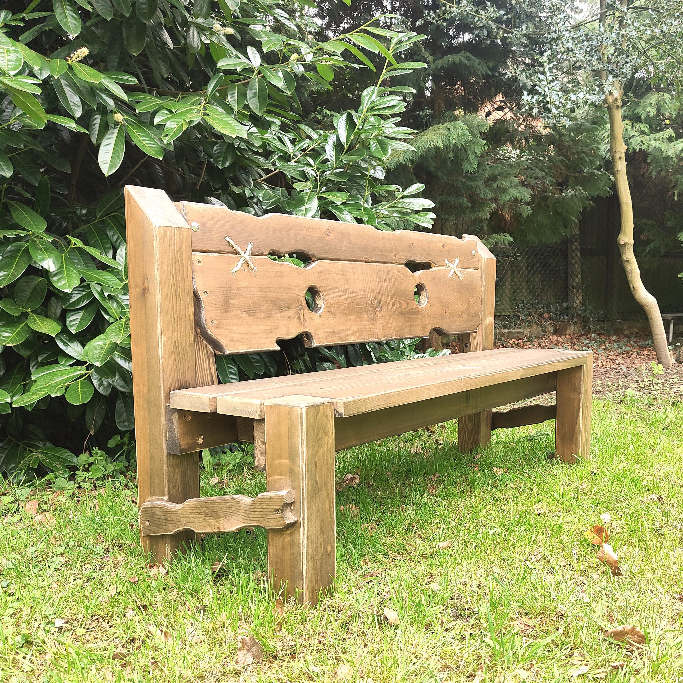 Rustic oak garden bench store