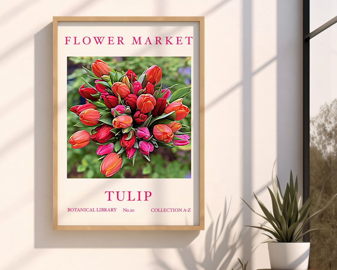 Tulip , Flower Market Print , Floral Decor Poster , Printable Digital ...