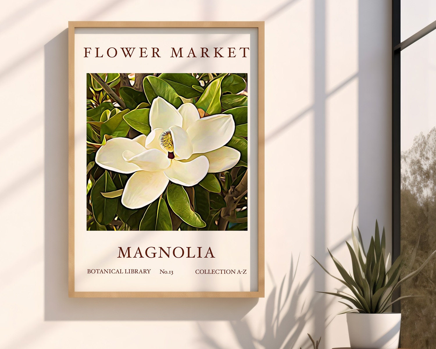 Magnolia Flower Market Print , Floral Decor Poster , Printable Digital ...