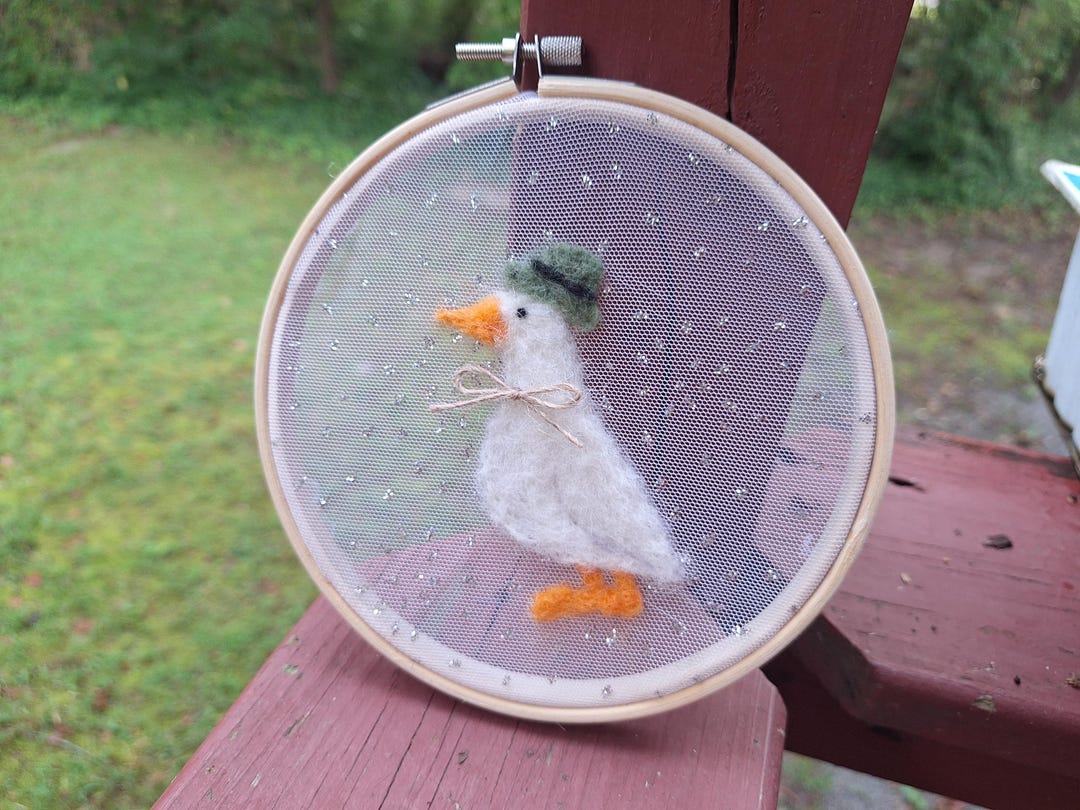 Handmade Needle Felt Embroidery – Duck Wall Art – Room Decor - Etsy