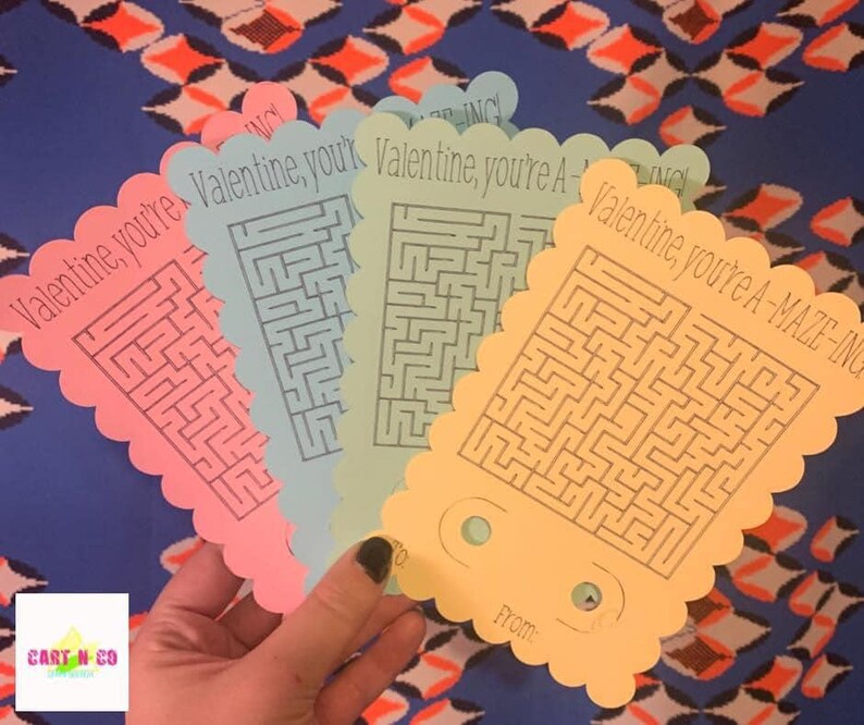 Maze Valentine Cards - Etsy