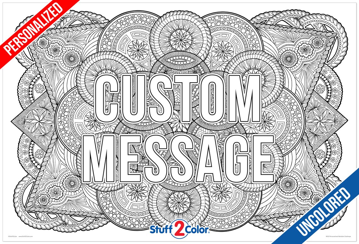 Make Your Own Custom Coloring Poster mandala Challenge - Etsy