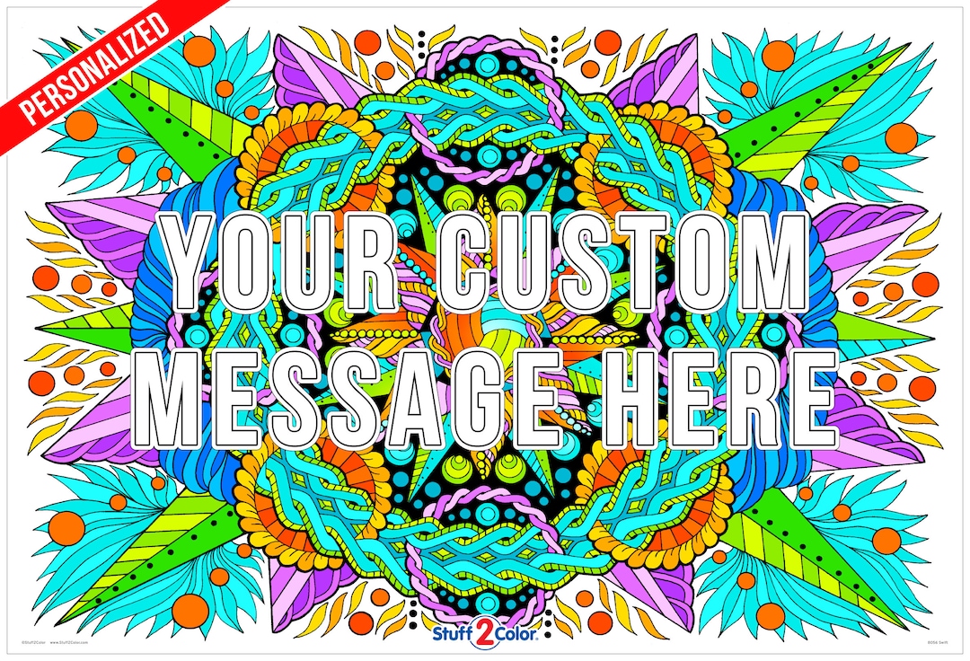 Giant Custom Coloring Poster: Personalized Mandala Team Activity - Etsy