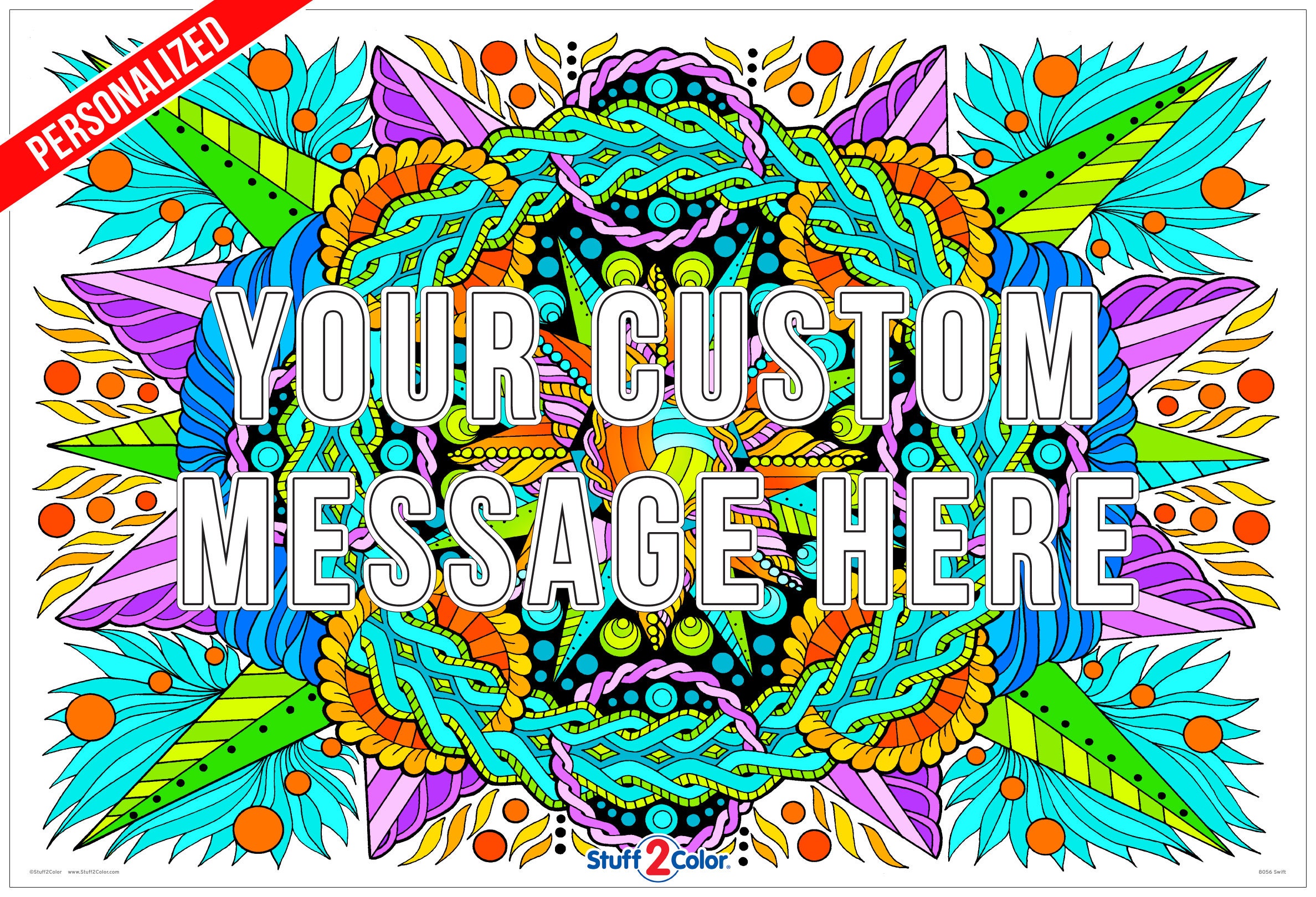 Giant Custom Coloring Poster: Personalized Mandala Team Activity - Etsy