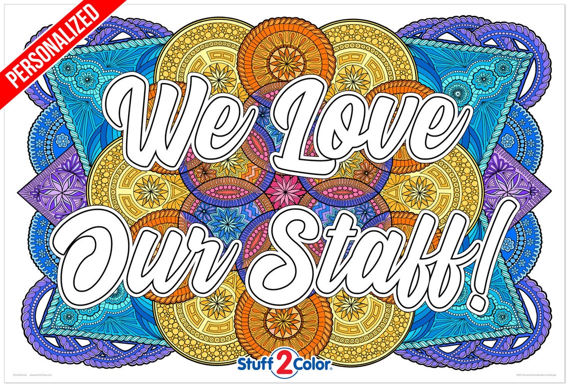 Make Your Own Custom Coloring Poster mandala Challenge - Etsy