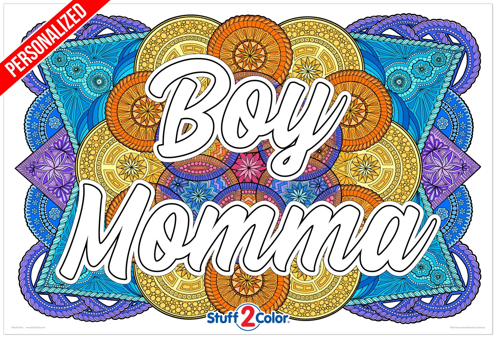 Make Your Own Custom Coloring Poster example: Boy Momma - Etsy