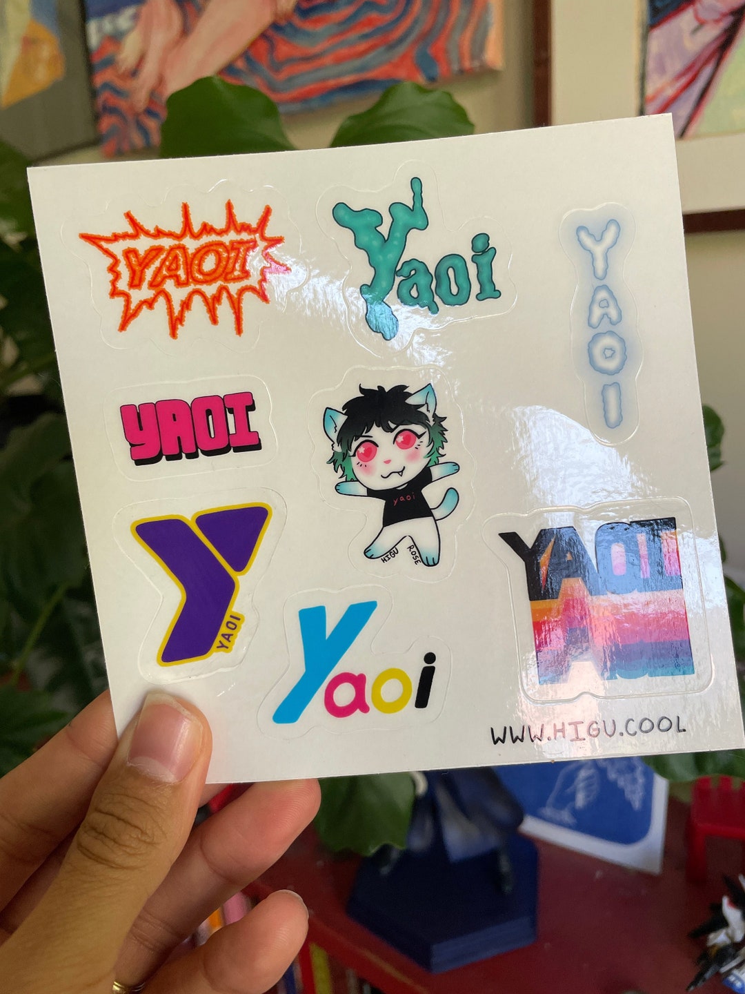 Yaoi Sticker Sheet — Clear Vinyl Sticker — Catboy — Boys Love — Queer ...