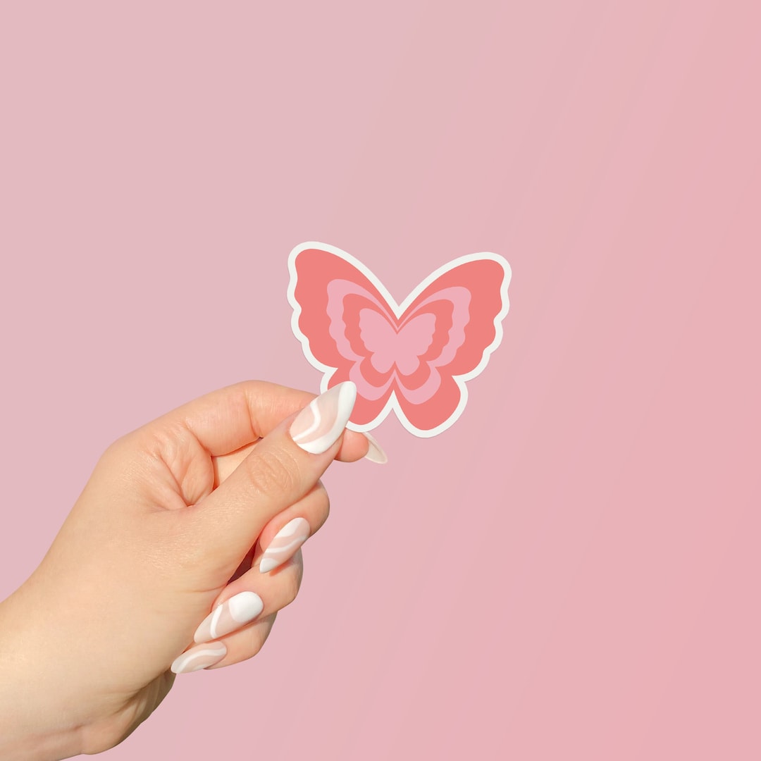 Pink Y2K Butterfly Sticker Cute Sticker for Waterbottles, Laptops ...