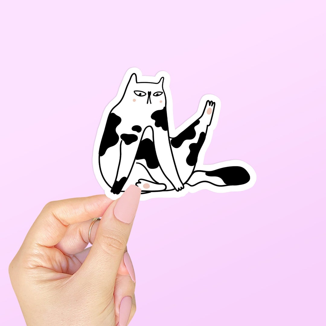 Sitting Cat Meme Sticker, Cute Funny Cat Stickers for Planner, Cat Mom ...