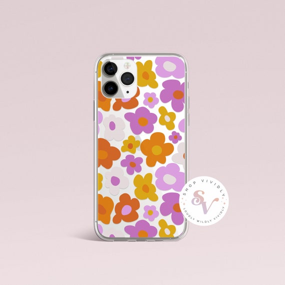 Groovy Retro Flowers iPhone Case Electronics Cases Electronics ...