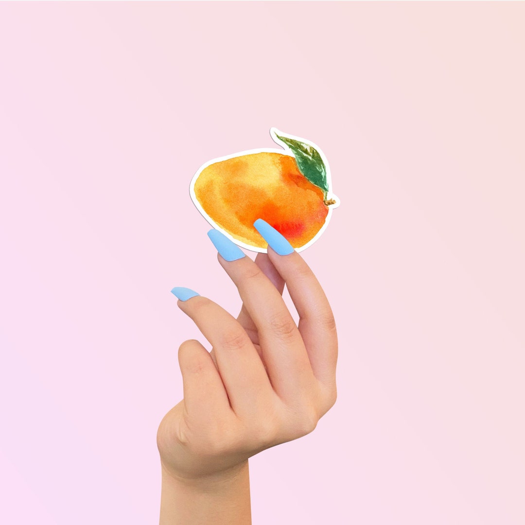 Orange Watercolor Mango Sticker, Cool Mexican Stickers, Fruit Water ...