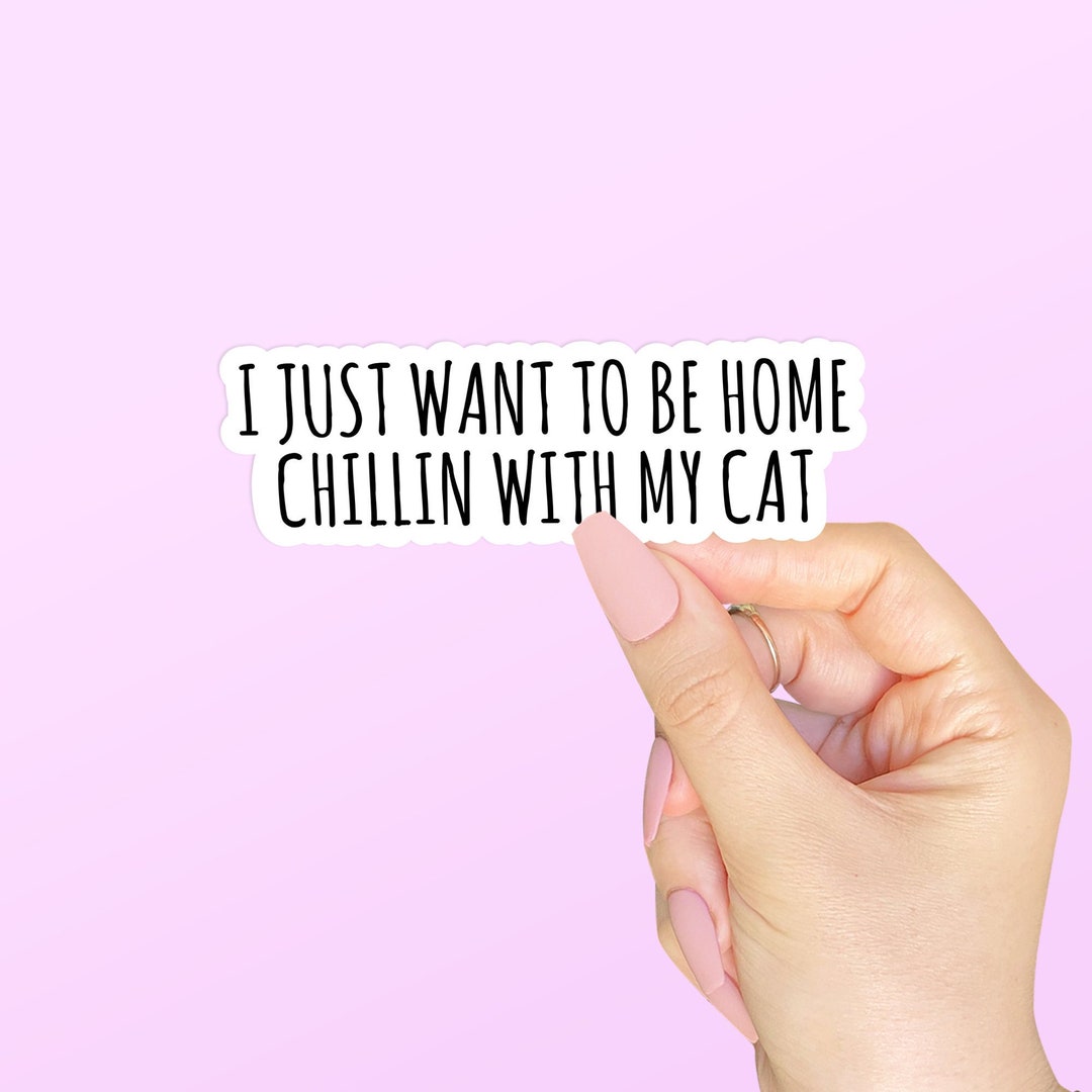 Chill With My Cat Meme Sticker, Cute Funny Cat Stickers for Planner ...
