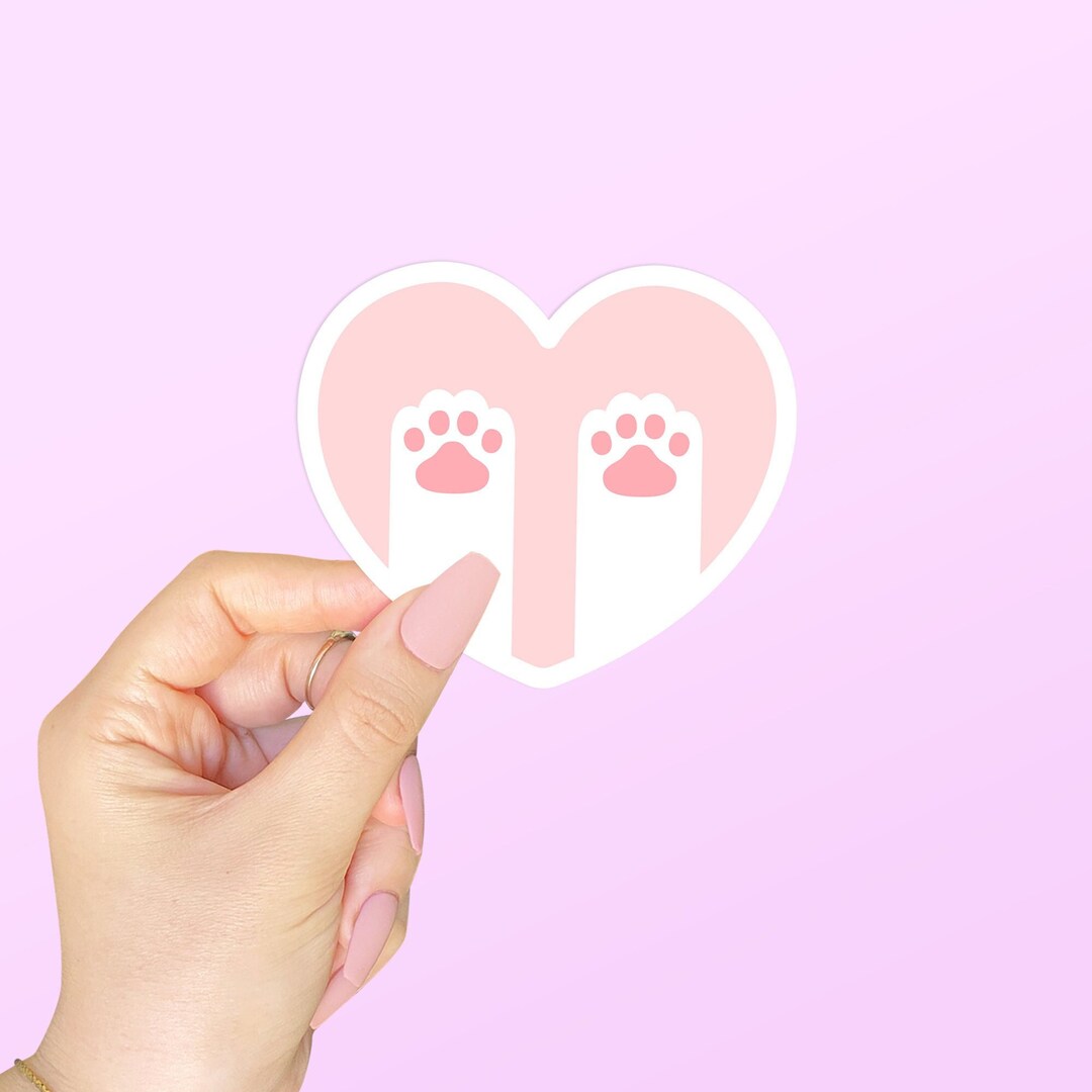 Pink Paw Print Sticker, Cute Cat Stickers for Laptop, Dog Mom Sticker ...