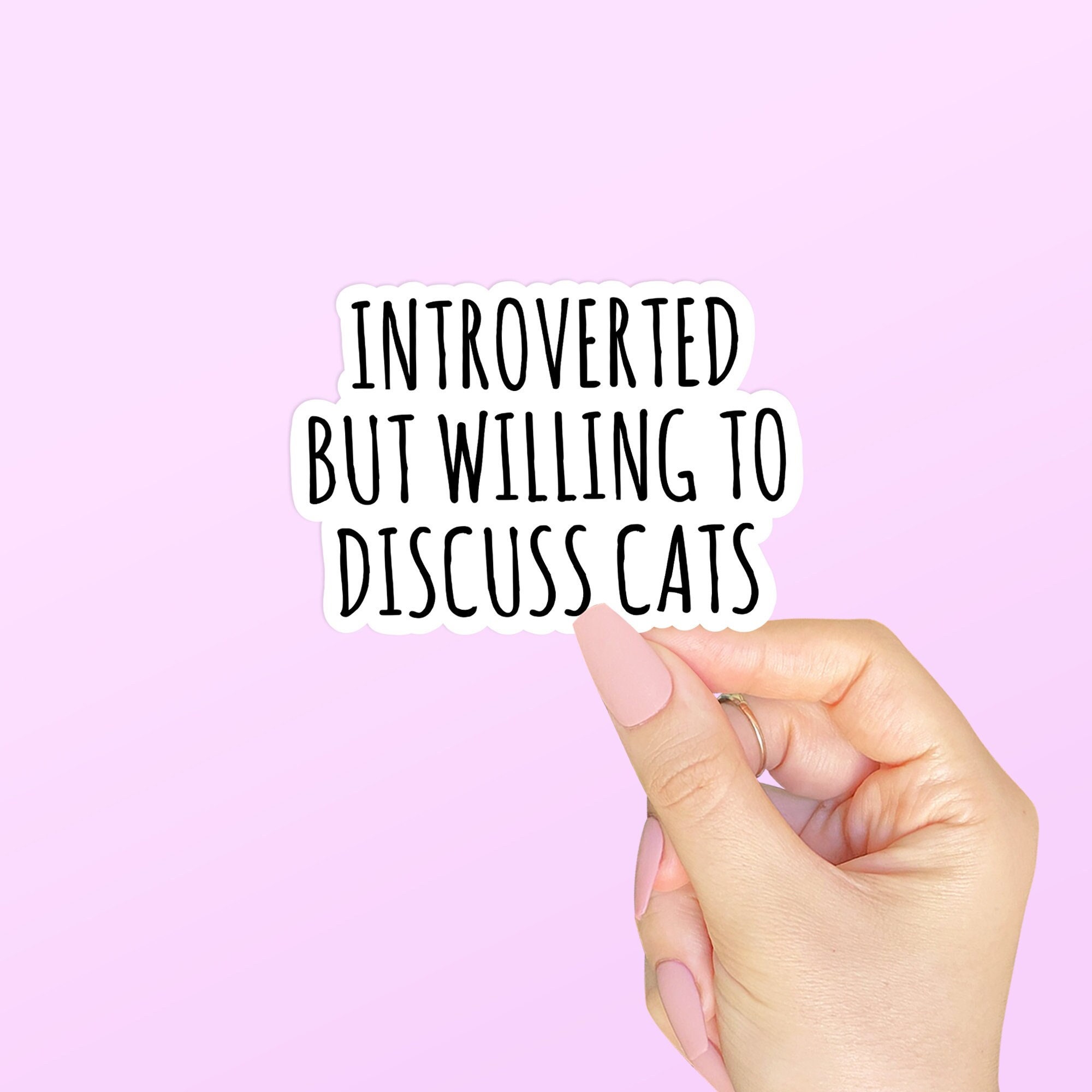 Introverted Sticker Cute Funny Cat Meme Stickers for Planner - Etsy