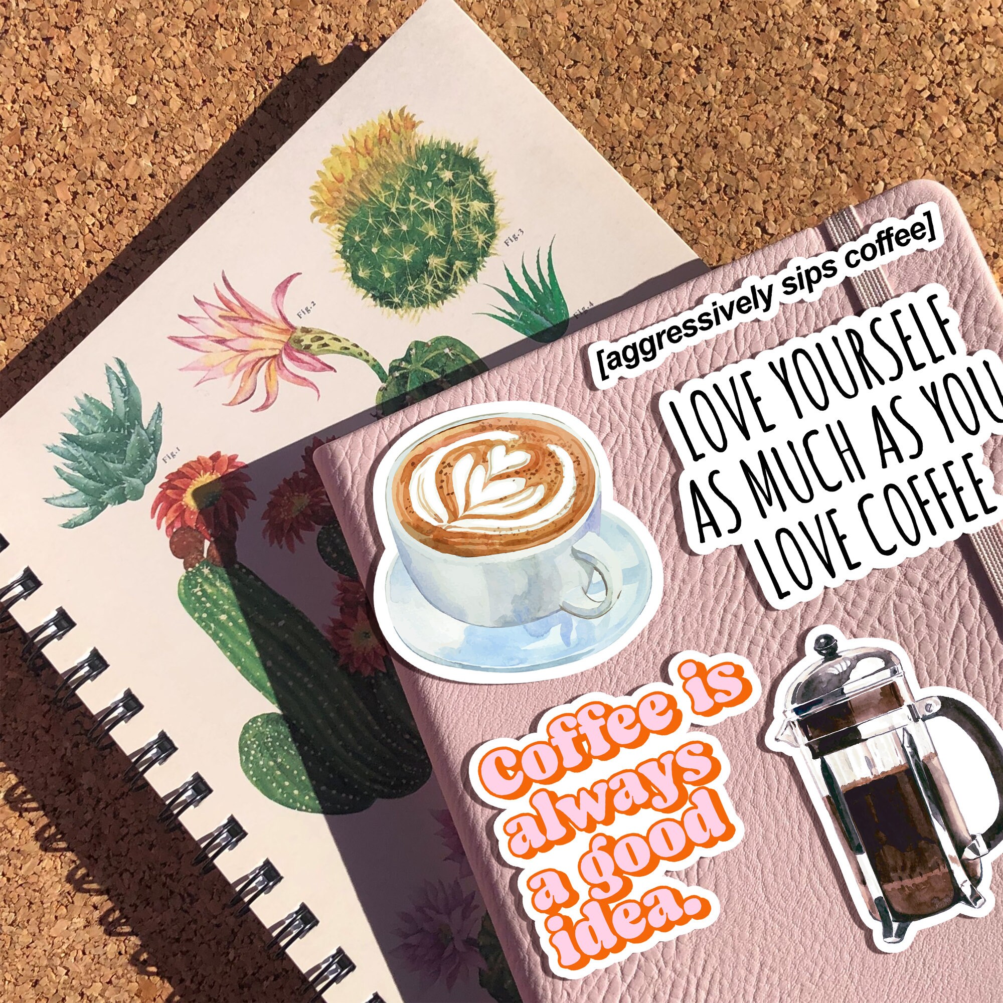 Aggressively Sips Coffee Sticker Meme Sticker Barista Decal - Etsy