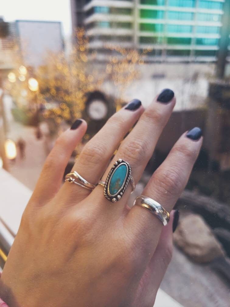 Unique Handmade Silver and Turquoise Ring - Etsy