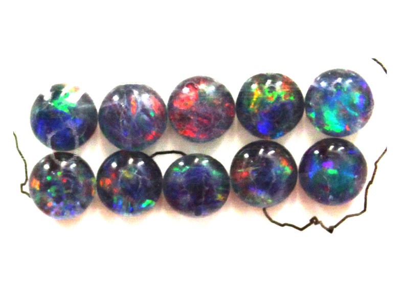 10x Opal Size 5mm Lightning Ridge Natural Triplet Opal Stones 10 Pieces ...