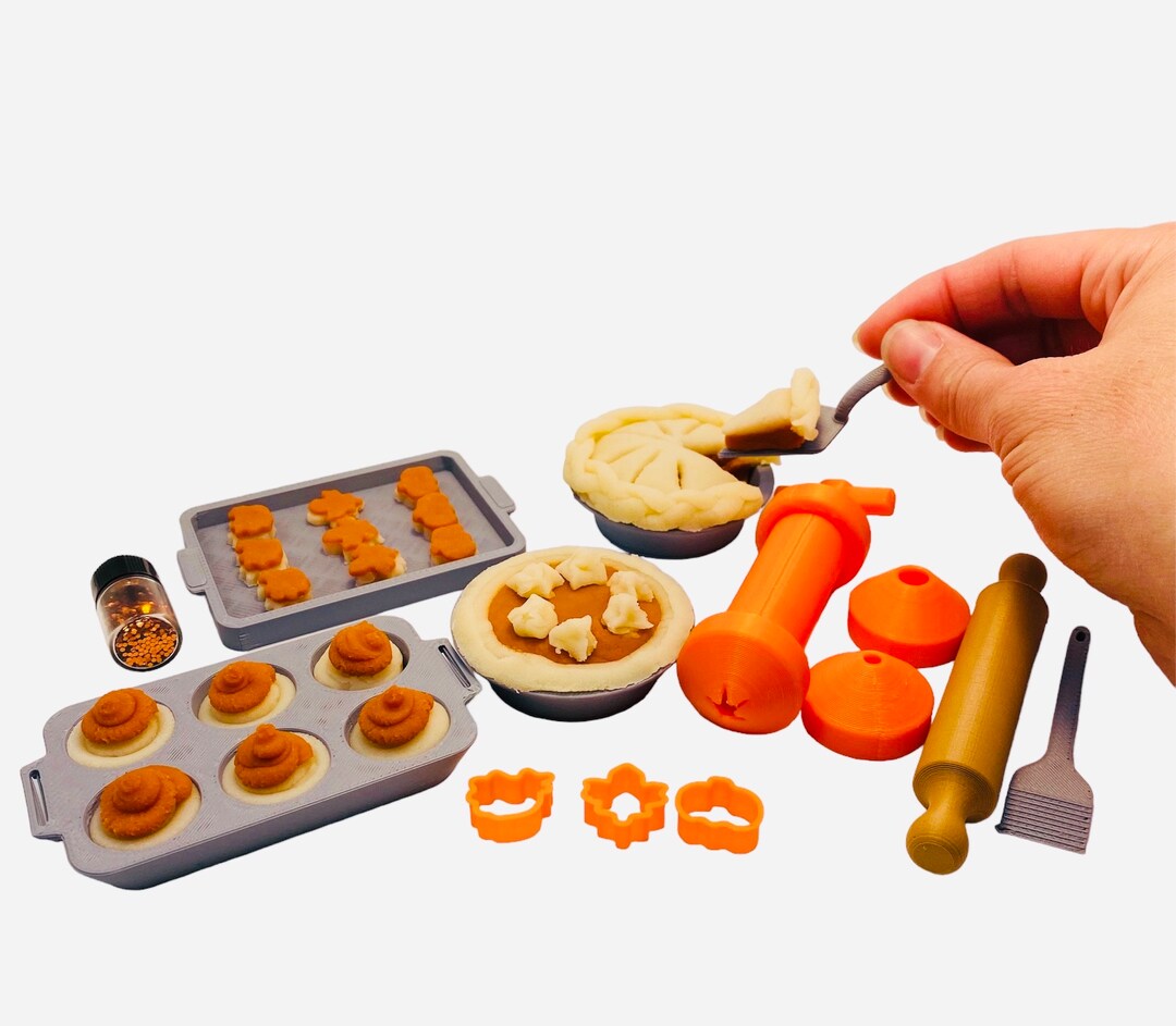 Thanksgiving Play Dough Baking Set: Miniature Cookie Cutters & Tools - Etsy