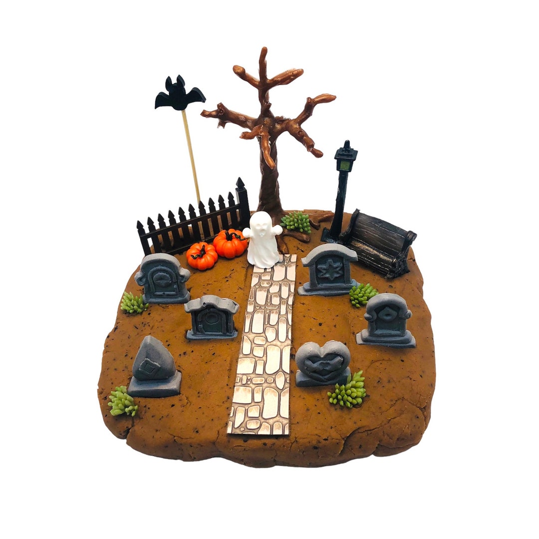 Halloween Play Dough Kit, Miniature Grave Yard, Halloween Sensory Set ...