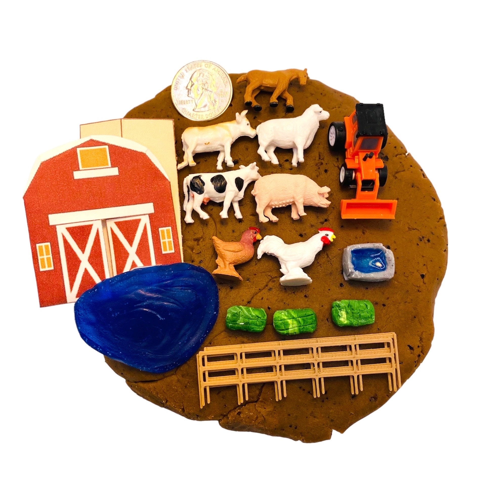 Farm Play Dough Kit Farm Sensory Bin Miniature Farming Set - Etsy