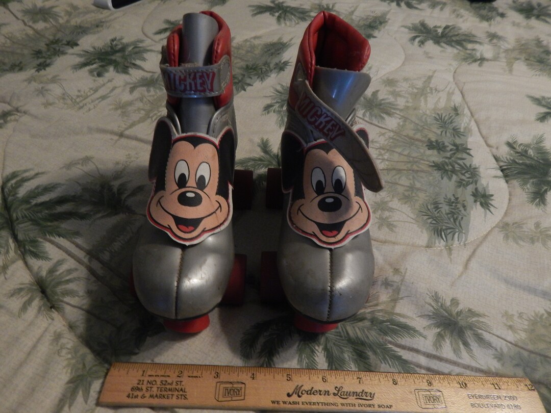 Pair of Antique Mickey Mouse Roller Skates - Etsy