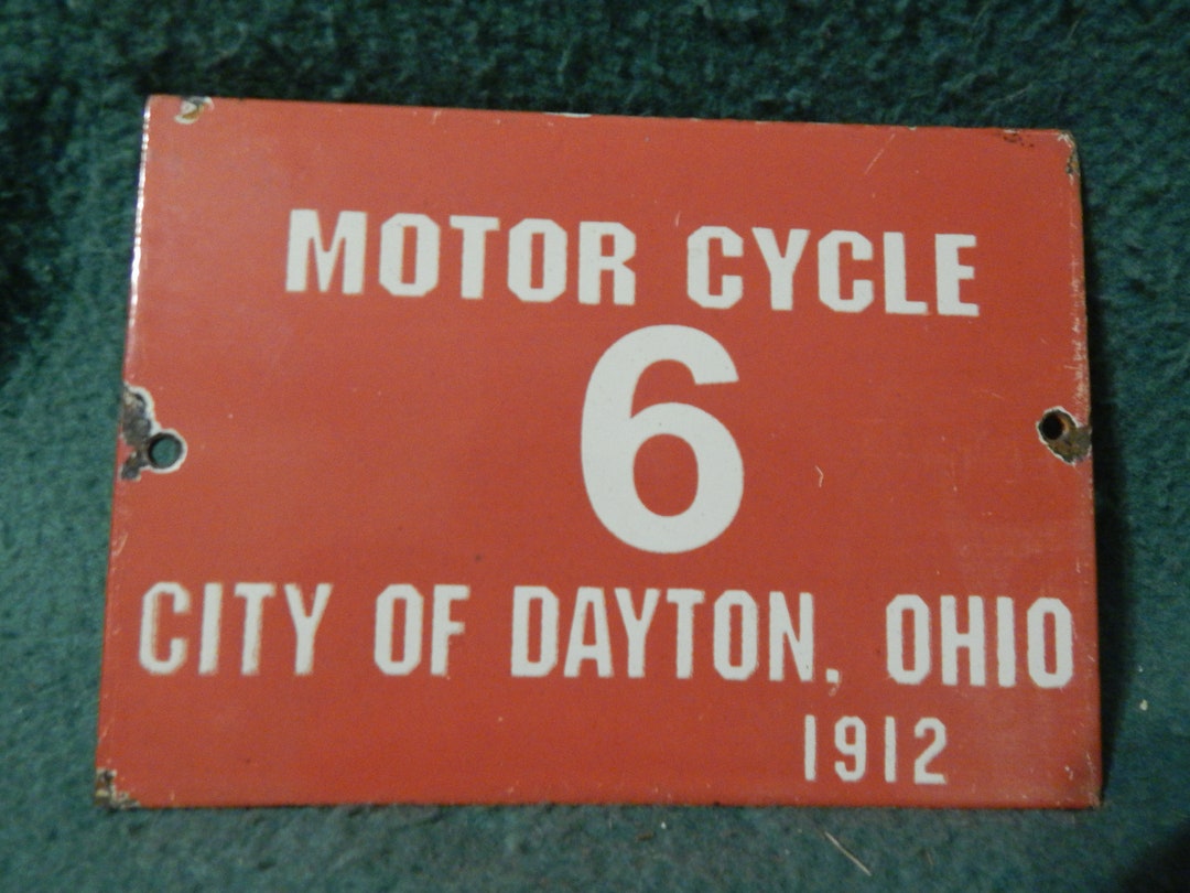 1914 Motorcycle Porcelain License Plate - Etsy