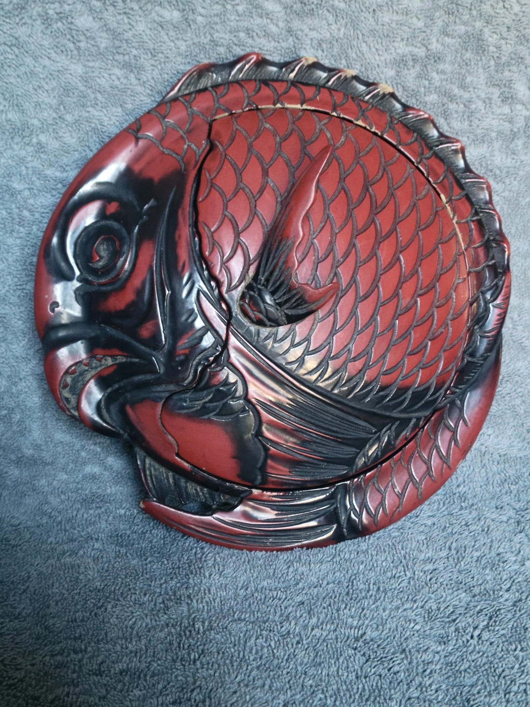 Japanese Lacquer Fish Bowl With Cover - Etsy