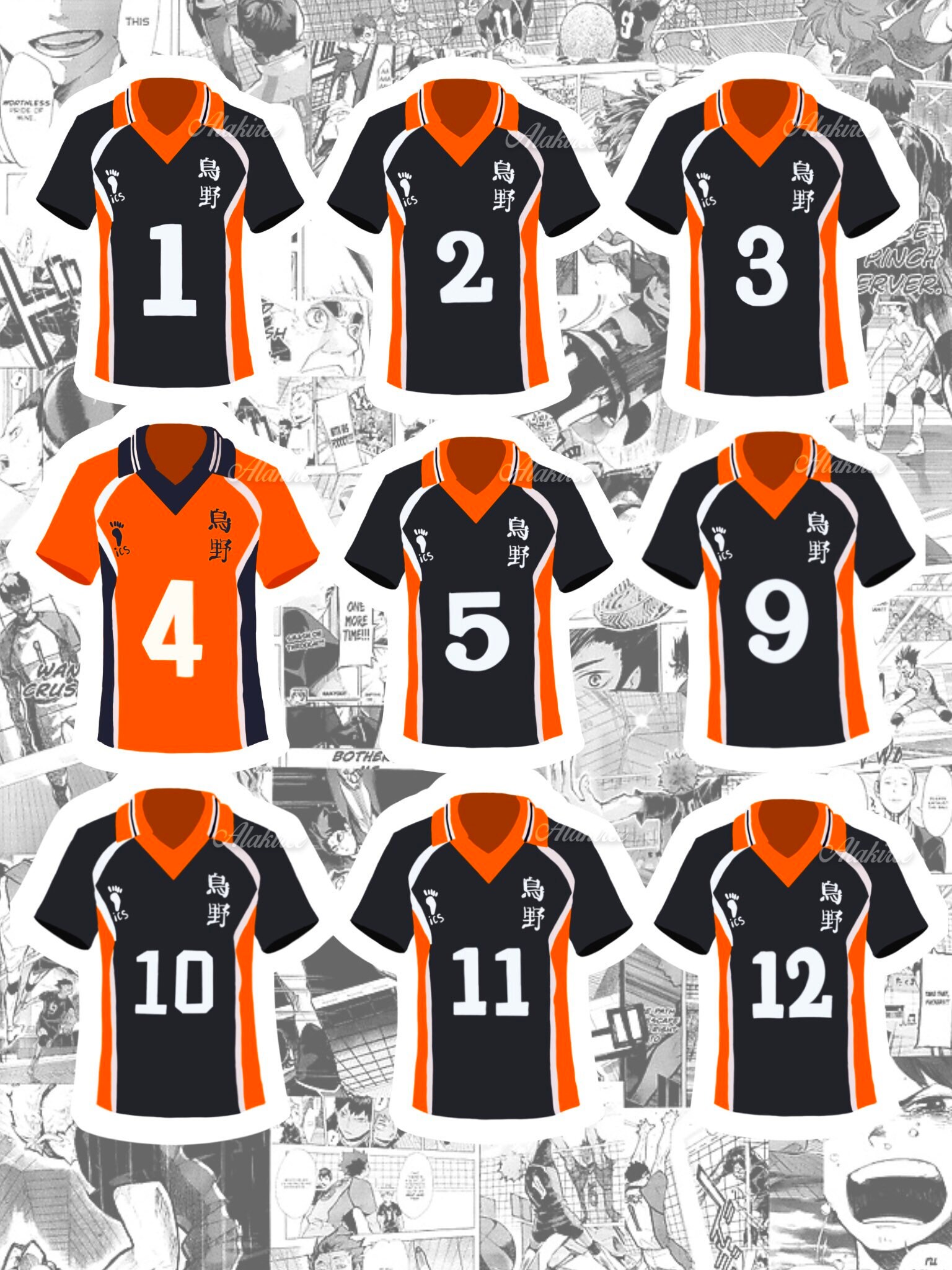 Karasuno Jerseys Stickers haikyuu water resistant laptop | Etsy