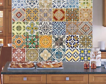 ATHENS TILES Kitchen and Living Wallpaper Mural, Wall Removable Decor ...