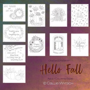 Hello Fall Adult Coloring Book - Etsy