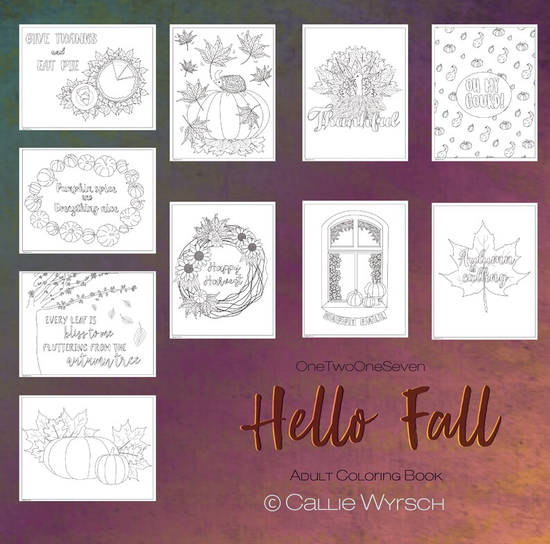 Hello Fall Adult Coloring Book - Etsy