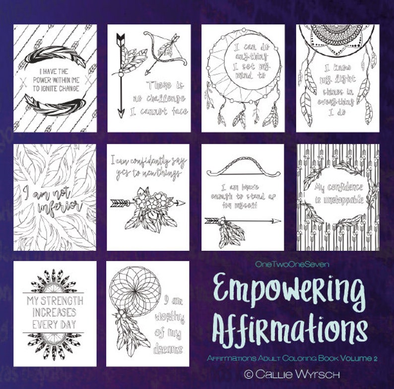 Empowering Affirmations Coloring Book Volume 2 Affirmation Coloring ...