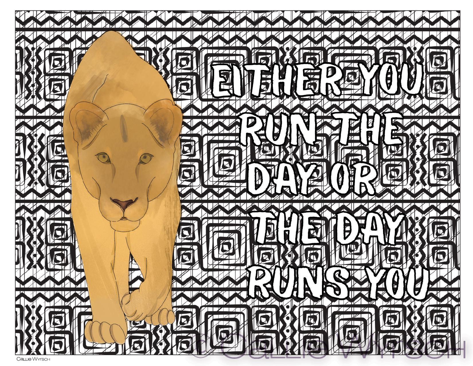 Printable Fierce Lioness Coloring Pages for Adults - Instant Download ...