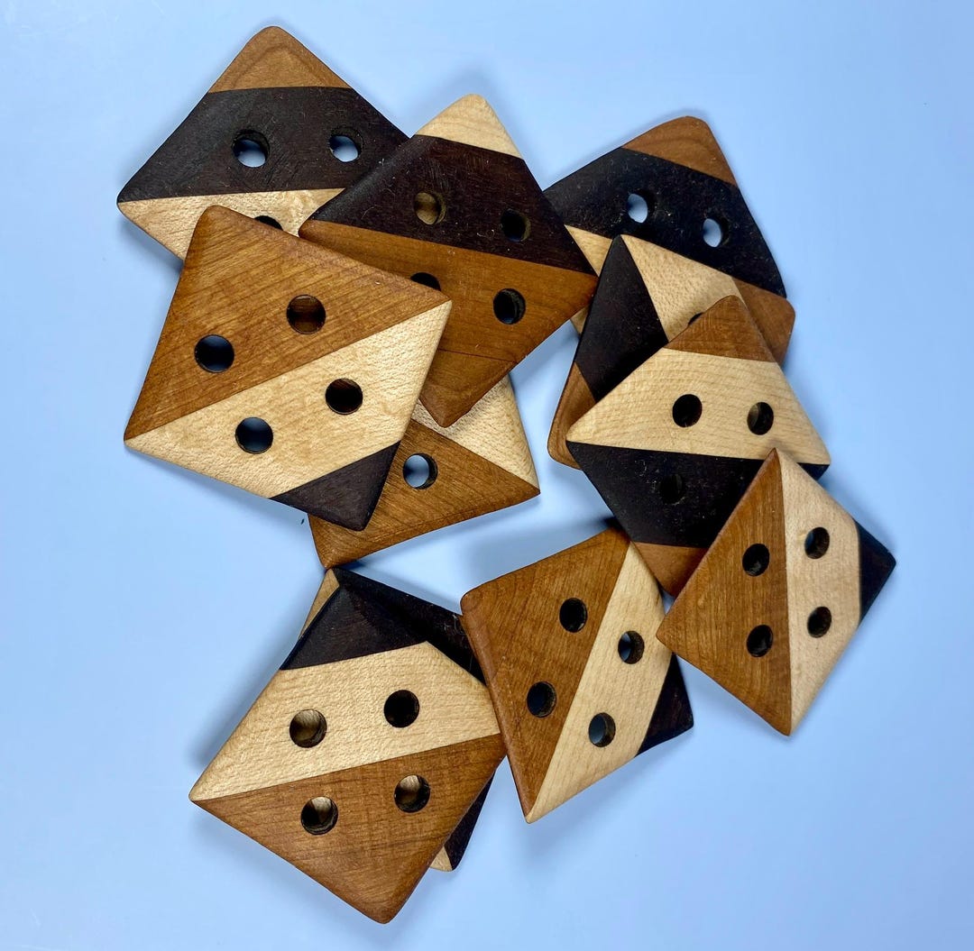 Wooden Buttons Diamond Shaped Hand Crafted Buttons Wood Buttons Purse ...