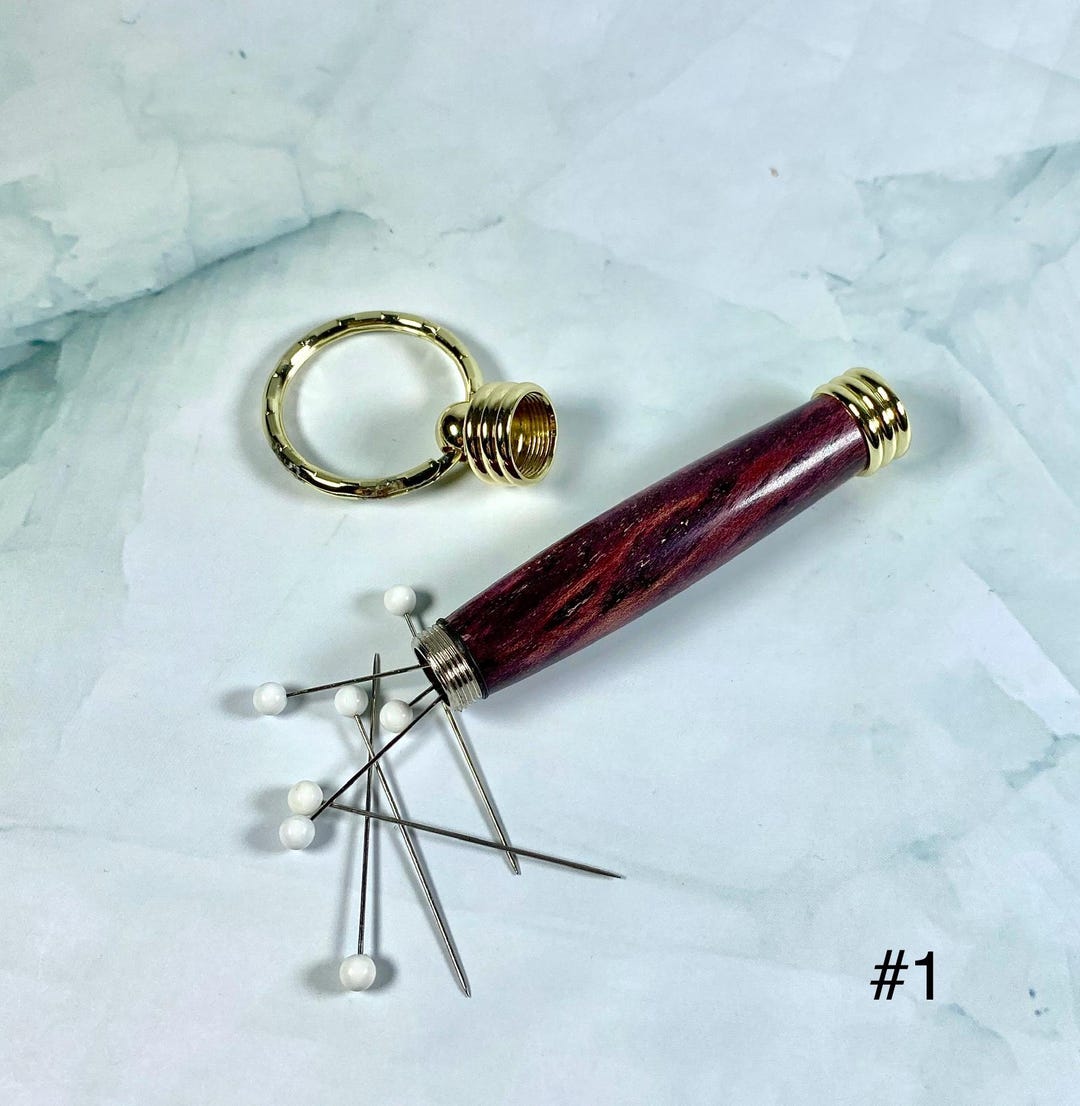 Needle Holder Secret Compartment Keychain Stabilized Wood Keychain ...