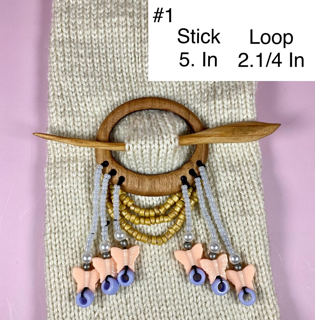 Butterfly Shawl Pin Beaded Shawl Pin Wooden Gifts Hand Crafted Shawl ...