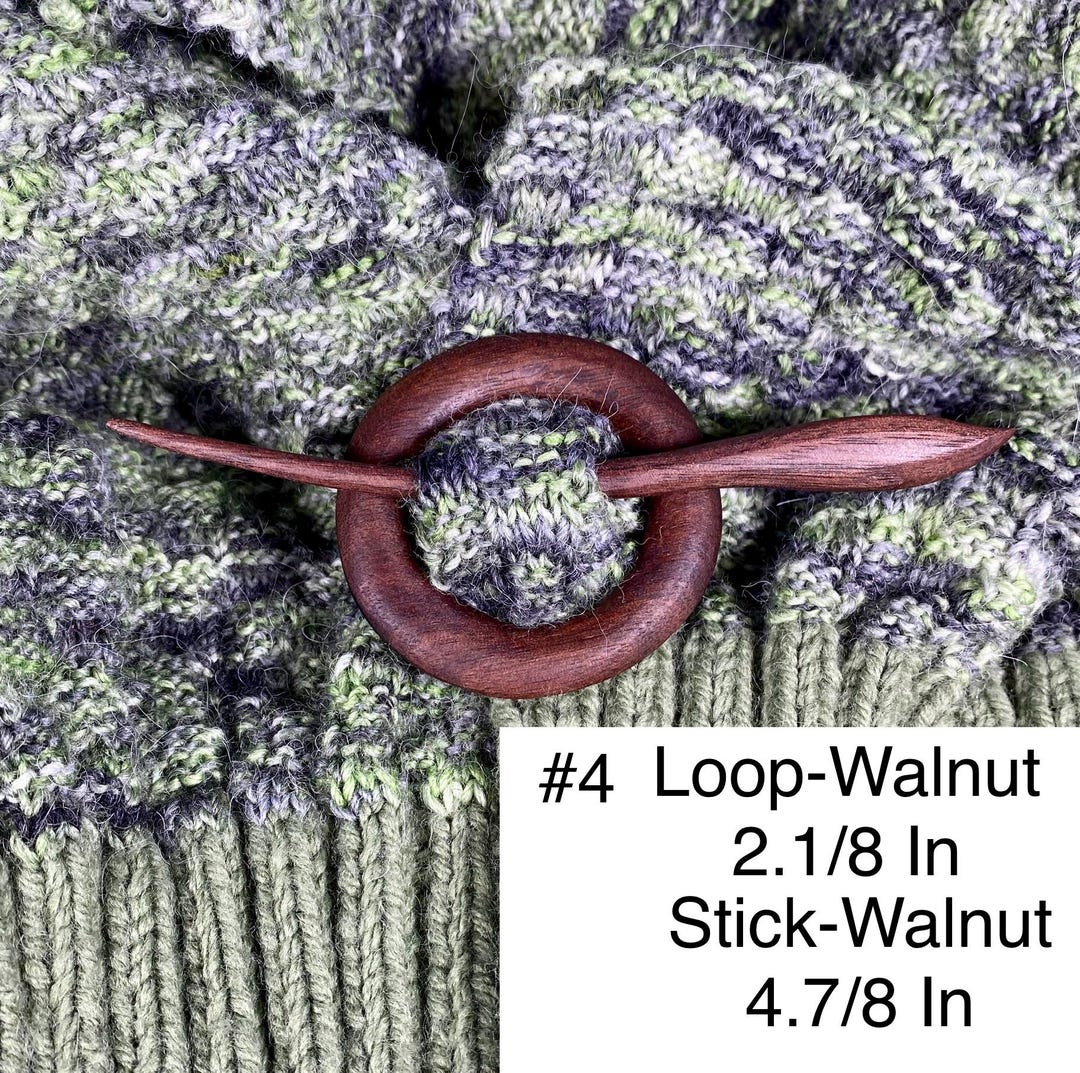 Wooded Shawl Pin Hand Crafted Shawl Pin Winter Gift Girls Gifts Hand ...