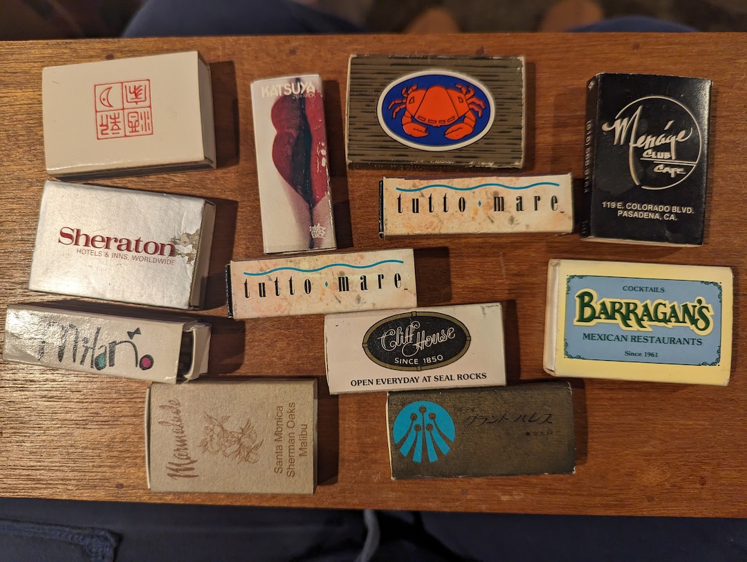 Vintage Matches 12, Set of Cool Vintage Matchboxes, Collectable Matches ...