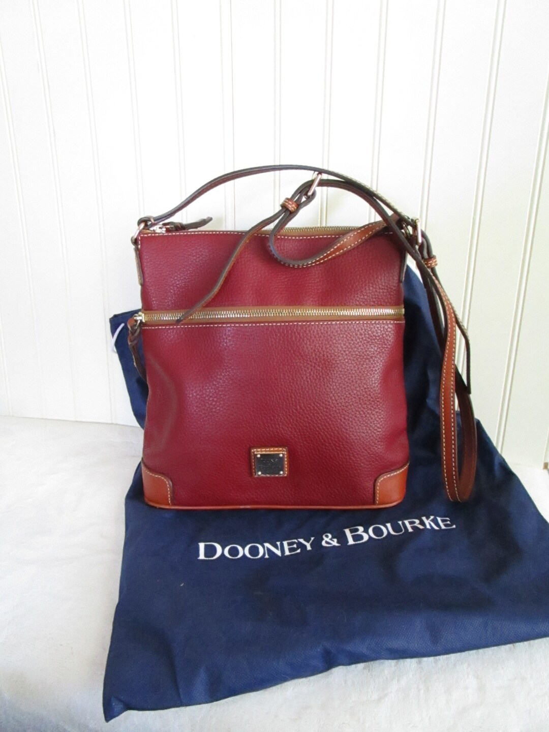 Dooney and Bourke Pebbled Grain “wine”leather Crossbody Purse - Etsy