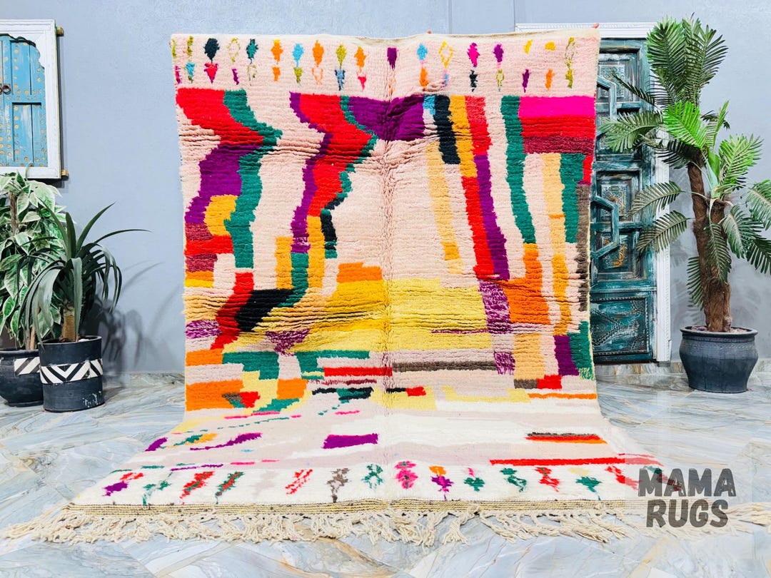Wonderful Boujad Rug, Colorful Morrocan Rug, Handmade Rug, Berber ...