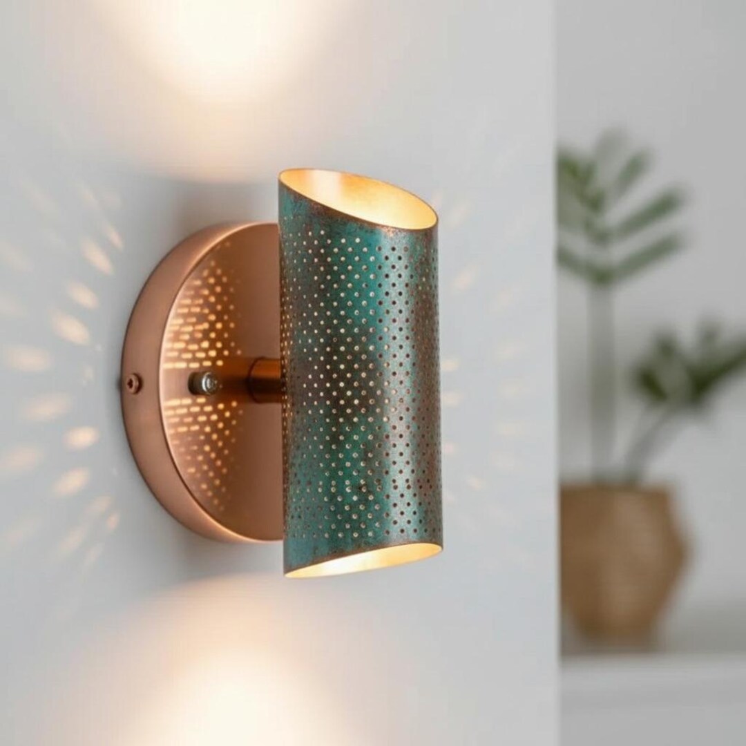 Rustic Copper Wall Light, Green Patina, Farmhouse Lighting - Etsy